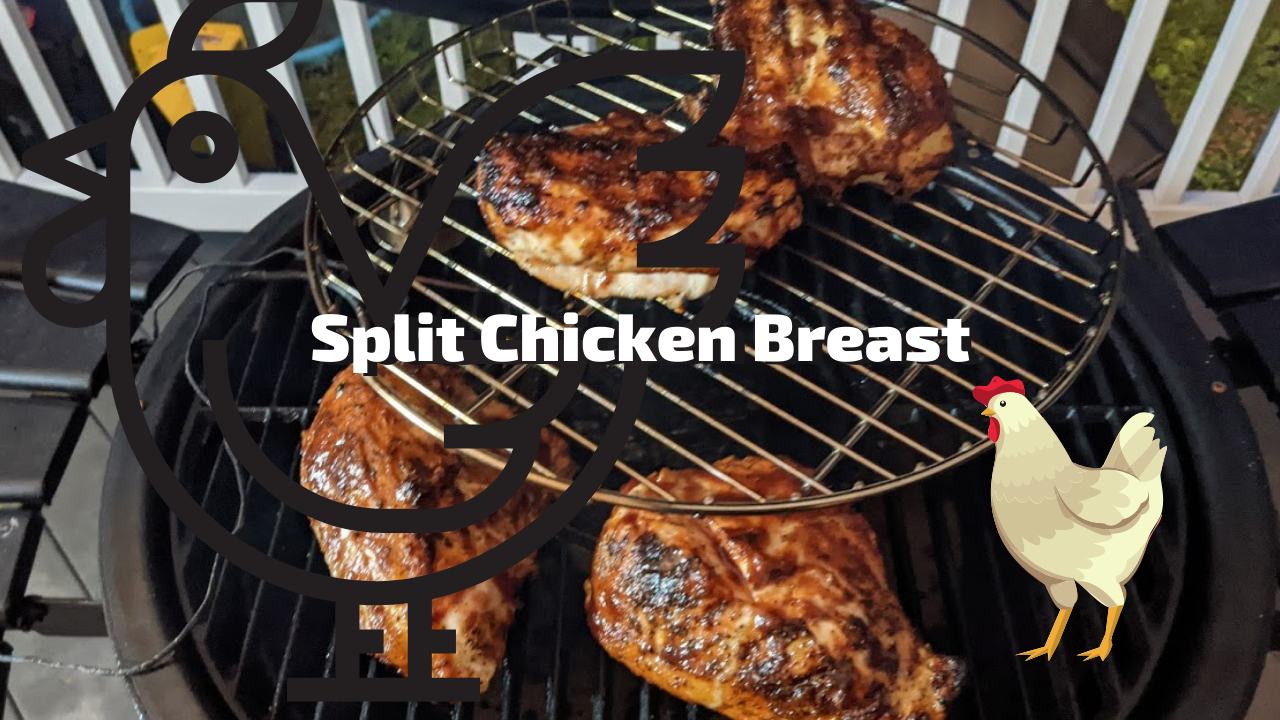 Split Chicken Breast on the Char-Griller Akorn with Potatoes and Green ...