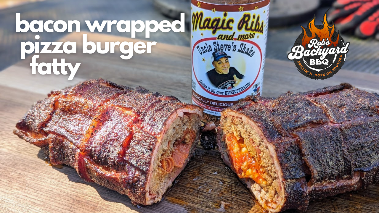 Bacon Wrapped Pizza Burger Fatty | Weber Kettle | Magic Ribs Rub - Rob ...